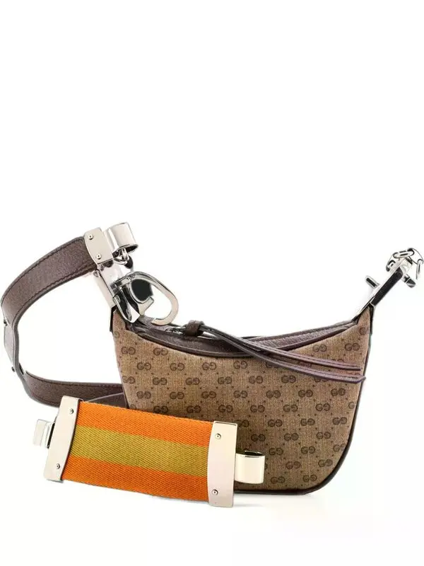 Gucci Attache Shoulder Bag Micro Gg Coated Canvas Mini Hobo Bag - Brown