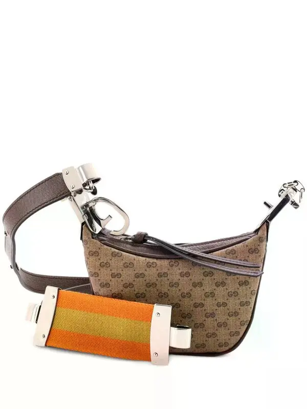 Gucci Attache Shoulder Bag Micro Gg Coated Canvas Mini Hobo Bag - Brown