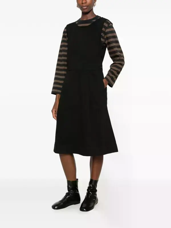 MARGARET HOWELL Button-fastening Pinafore Midi Dress