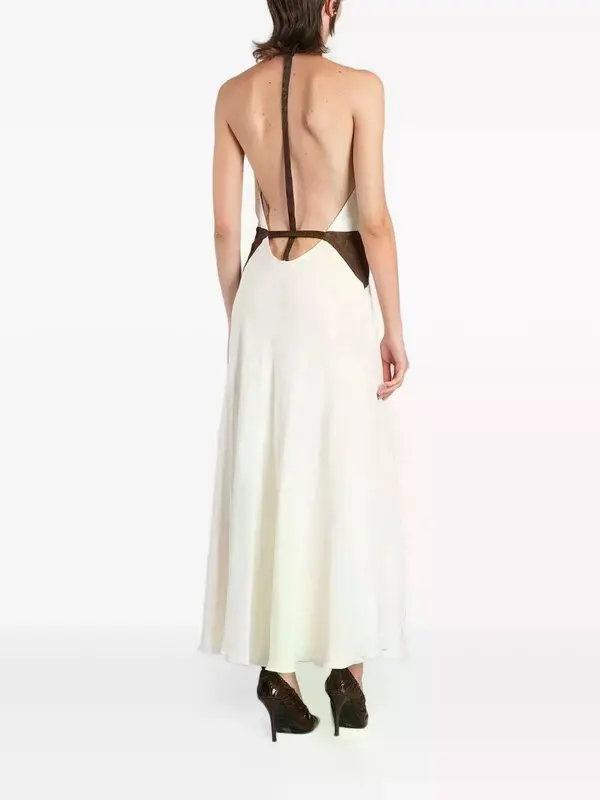 SIEDRES Jeanne Halterneck Cowl-front Maxi Dress