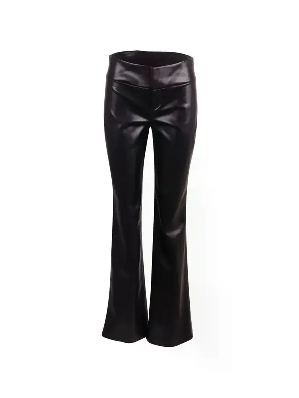 Alice + Olivia Olivia Faux-leather Flared Trousers - Black