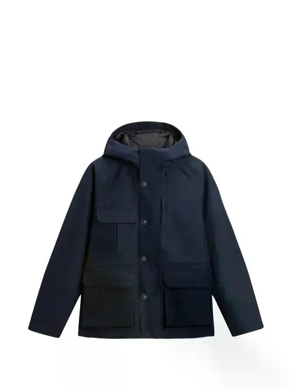 Woolrich Gore-tex Hooded Mountain Jacket - Blue