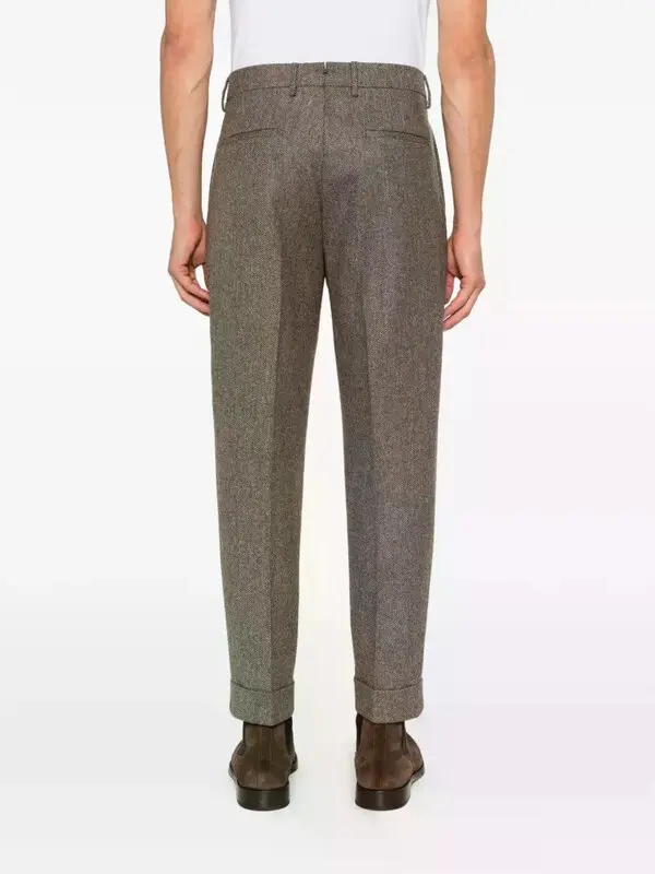 BERWICH Chiaia Herringbone Pleated Trousers