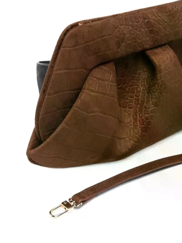 THEMOIRE Croc-effect Bios Clutch Bag