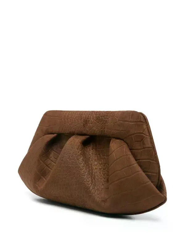 THEMOIRE Croc-effect Bios Clutch Bag