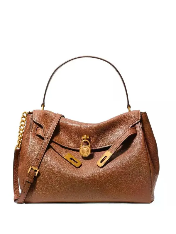 Michael Kors Hamilton Large Textured Leather Soft Satchel - Brown