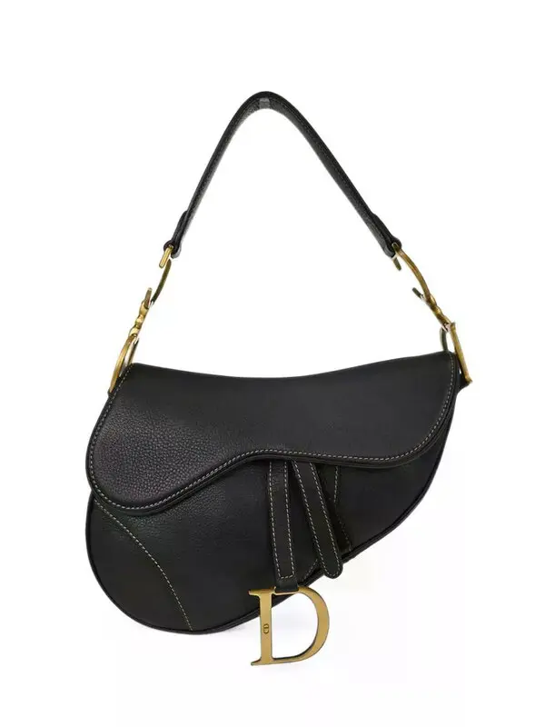 Dior Saddle Leather Shoulder Bag - Black