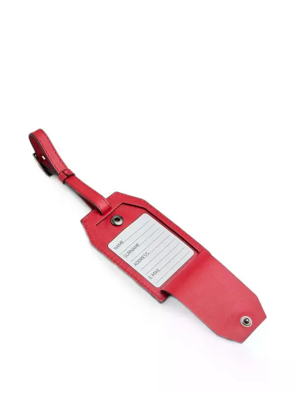 PIQUADRO Logo-print Leather Luggage Tag - Red