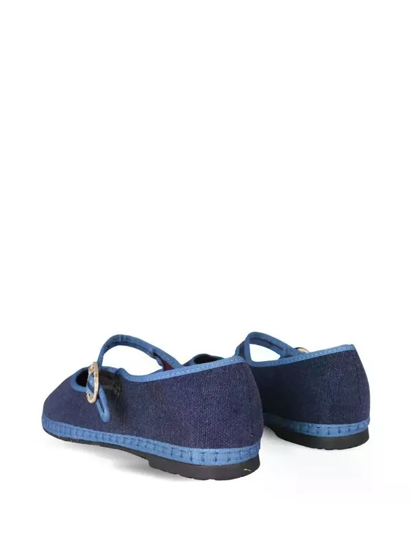 FLABELUS Arthur Buckle-fastening Ballet Flats - Blue