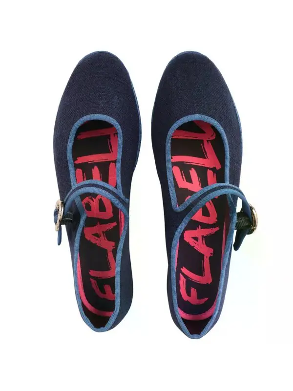 FLABELUS Arthur Buckle-fastening Ballet Flats - Blue