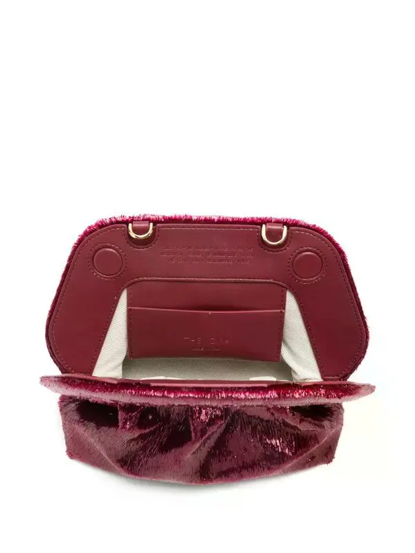 THEMOIRE Small Bios Metallic Pleated Clutch Bag