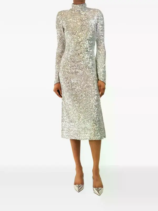 Rebecca Vallance Sequin-embellished Midi Dress - Silver