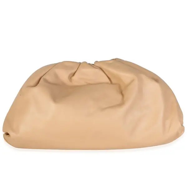 Bottega Veneta Almond Smooth Butter Calf The Pouch Oversized Clutch - Beige