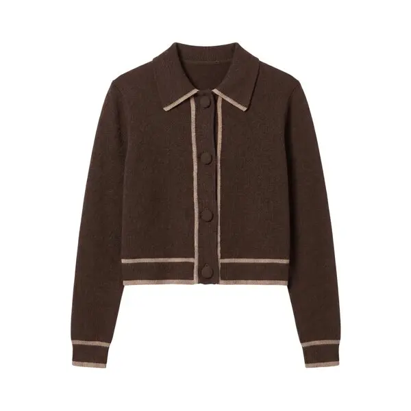 BRODIE CASHMERE Adeline Fitted Jacket Dark - Brown