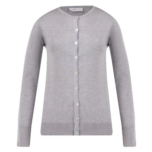 PERALUNA Mila O-neck Basic Cotton Cardigan