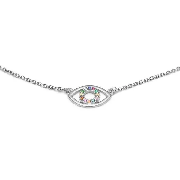 WITH LOVE DARLING Rainbow Eye Necklace Sterling - Silver
