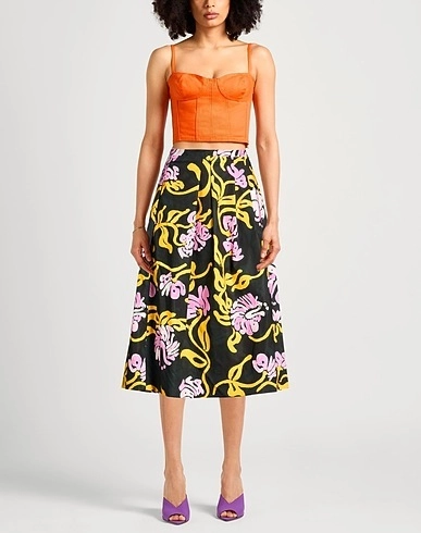 Marni Flower-printed Pleated Skirt