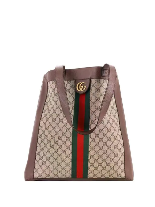 Gucci Ophidia Soft Open Gg Coated Canvas Large Tote Bag - Brown