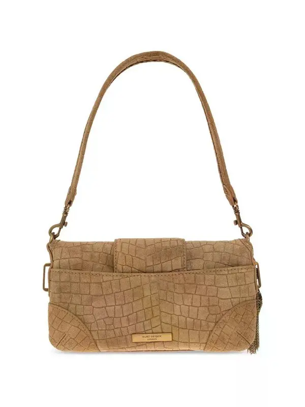 Kurt Geiger Marylebone Croc-effect Suede Shoulder Bag - Brown