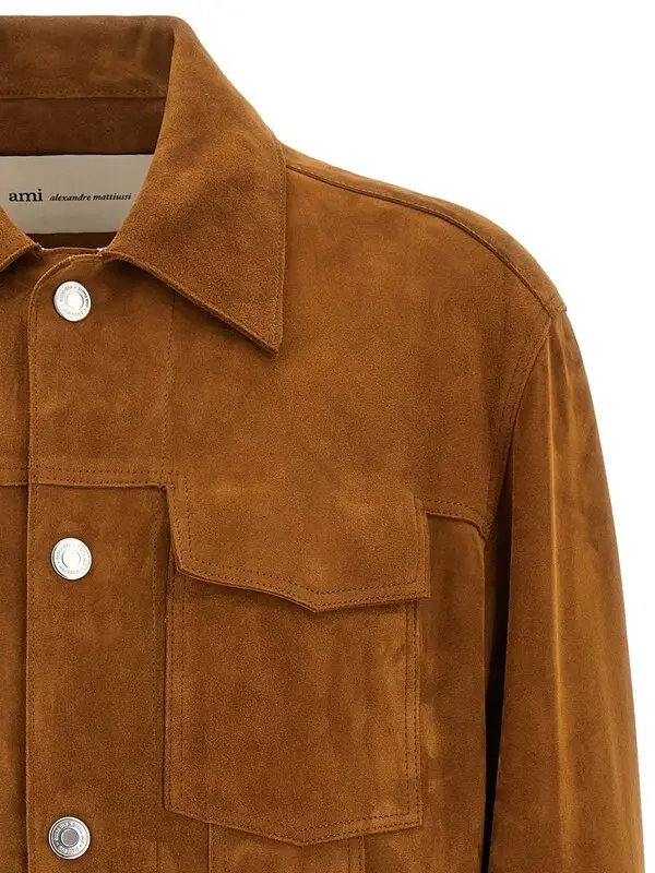 AMI Paris Long-sleeved Buttoned Trucker Jacket