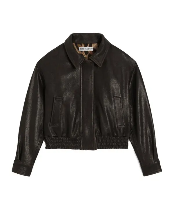 Dolce & Gabbana Leather Bomber Jacket - Multicolour