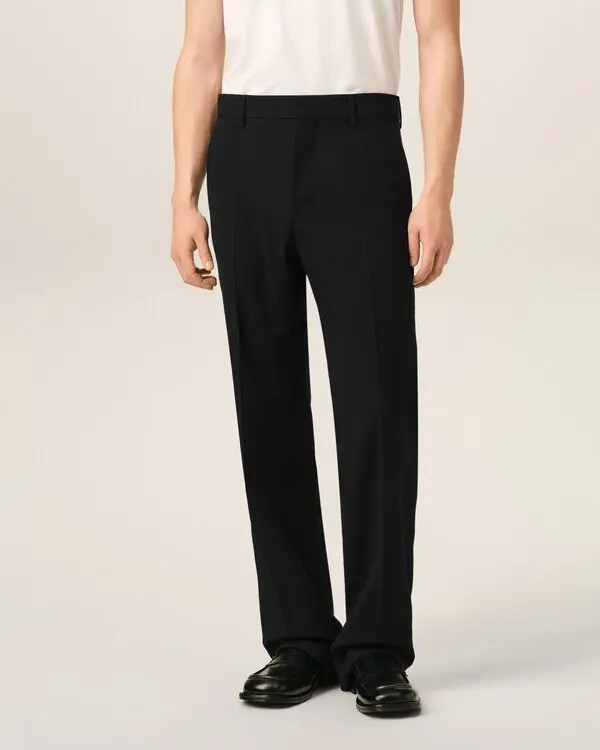 AMI Paris Straight Leg Trousers In Wool Serge