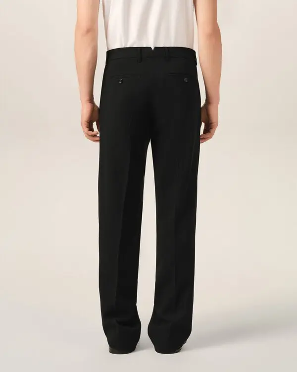 AMI Paris Straight Leg Trousers In Wool Serge