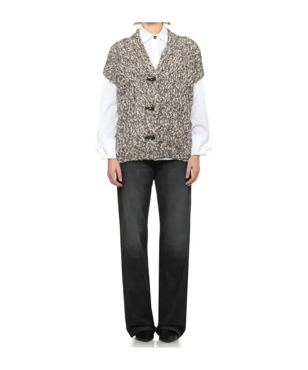 D.exterior Chunky Buttoned Knit Gilet