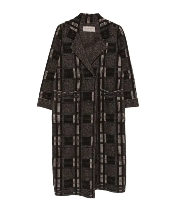 D.exterior Checked Long Coat - No