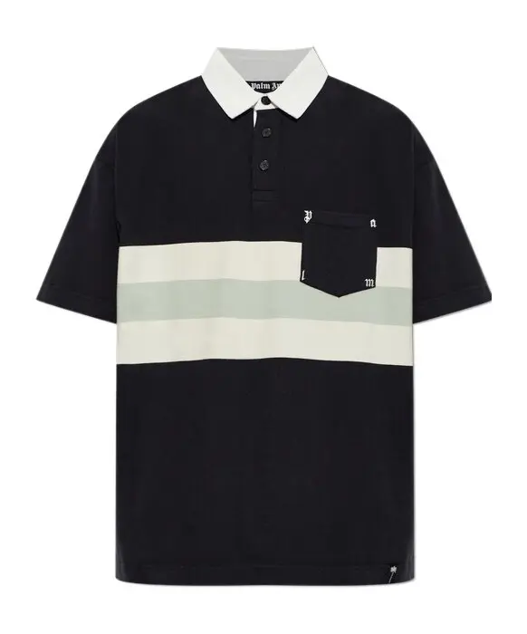 Palm Angels Short-sleeved Polo Shirt - Black