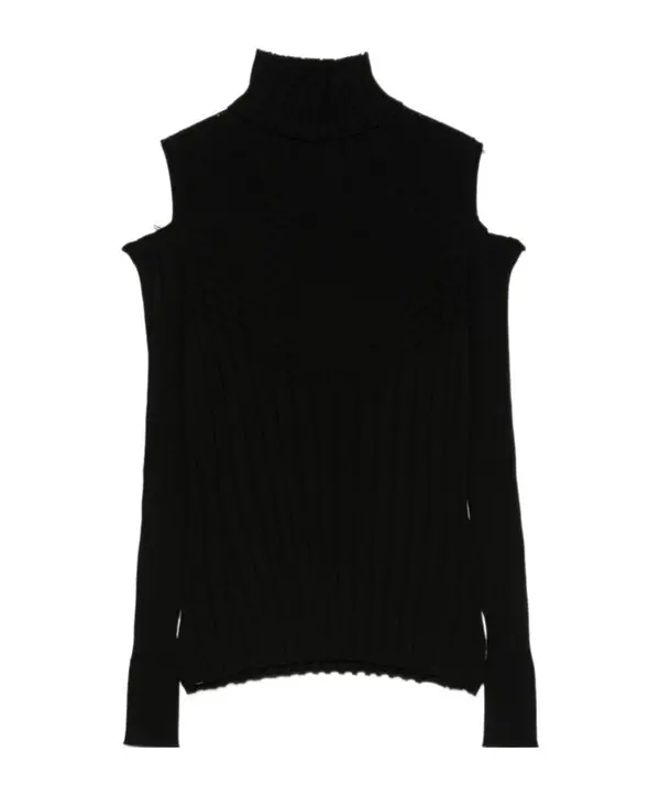 D.exterior Cut-out Turtleneck Knitted Sweater
