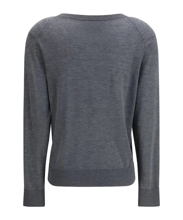 Loulou De Saison Ribbed V-neck Knit Sweater