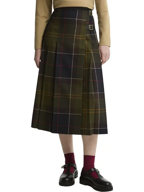 Barbour Tartan-check Pleated Midi Skirt