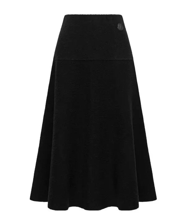 Moncler Bouclé Wool Blend Midi Skirt