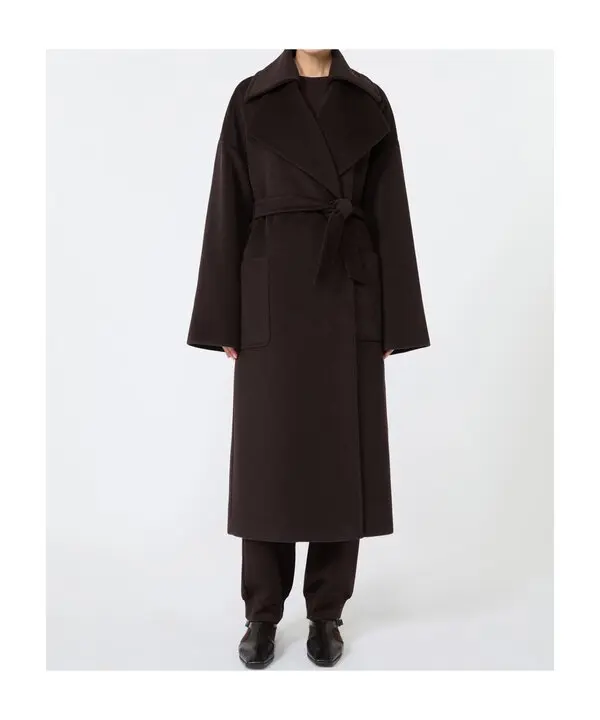 Max Mara Straight Hem Long Coat - Ebony
