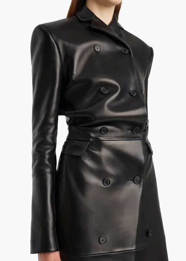 Khaite Rolon Coat In Leather