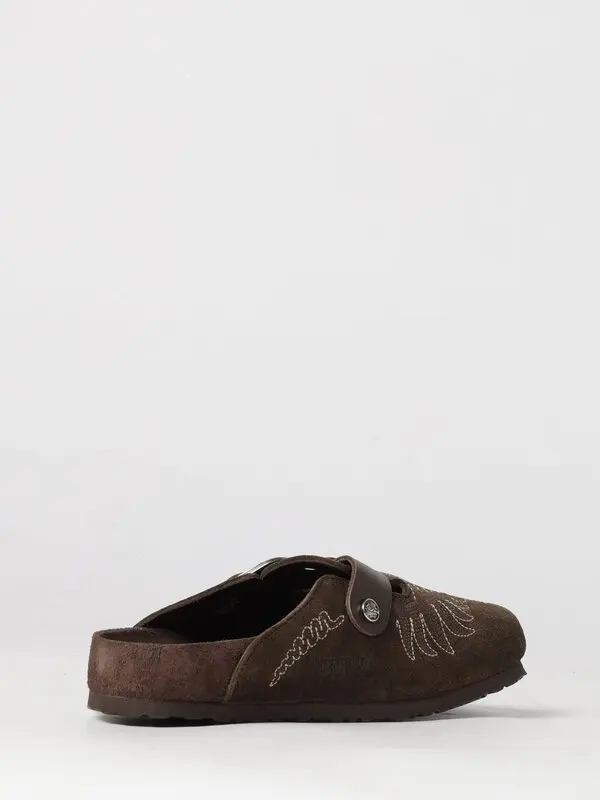 BIRKENSTOCK BY ETRO Birkenstock X Etro 1774 Boston Suede Mules With Ethnic Embroidery