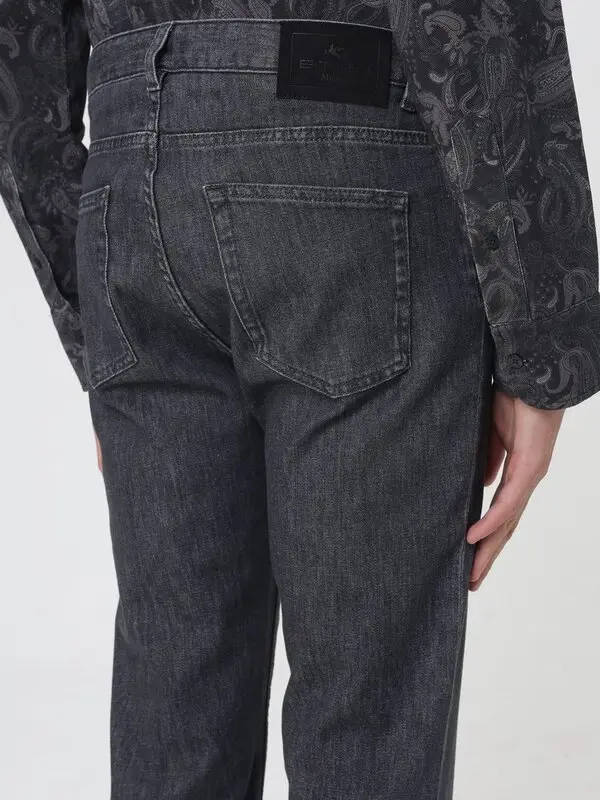 Etro Slim Fit Five-pocket Cotton Denim Jeans With Mid-rise Waist