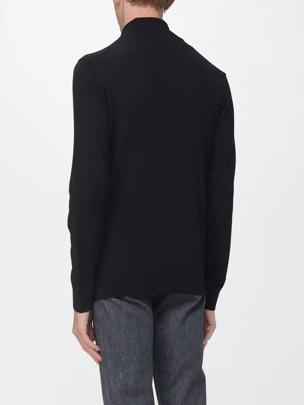 Etro Wool And Silk Half-zip Turtleneck Jumper With Embroidered Pegaso Logo