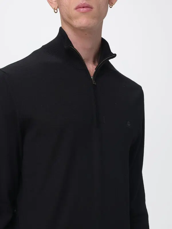 Etro Wool And Silk Half-zip Turtleneck Jumper With Embroidered Pegaso Logo