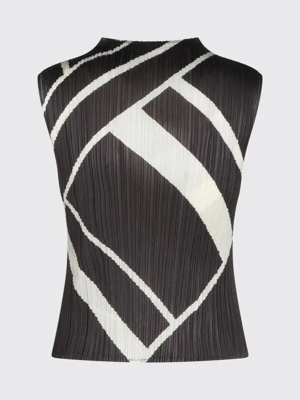 Issey Miyake Sleeveless Pleated High-neck Top