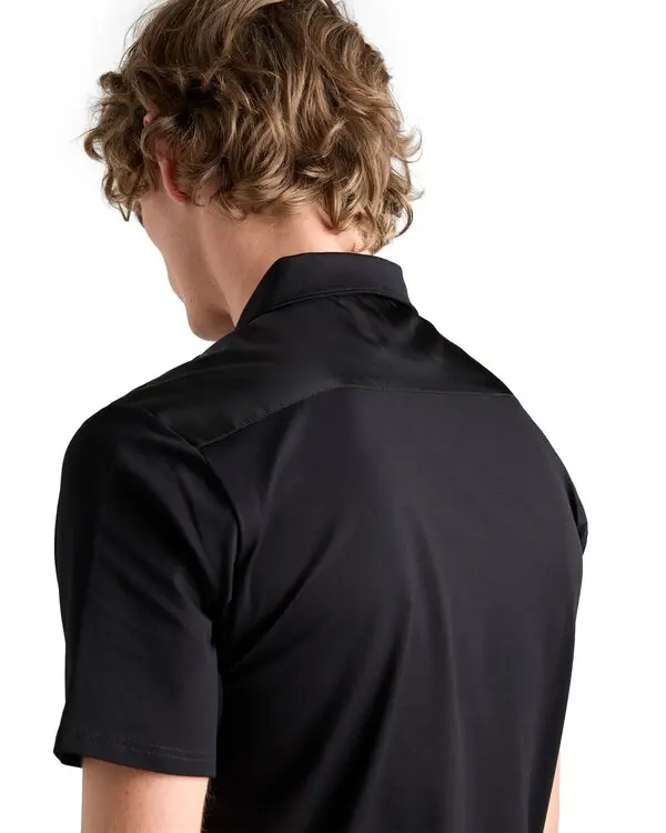 Prada Stretch Cotton Polo Shirt With Re-nylon Details