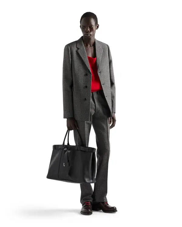 Prada Buckle Antiqued Nappa Leather Bag