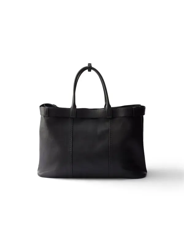 Prada Buckle Antiqued Nappa Leather Bag