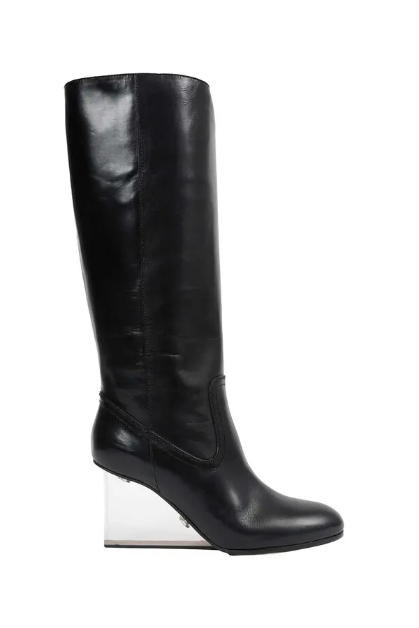 MAISON MARGIELA Plexi Wedge High Boots - Black
