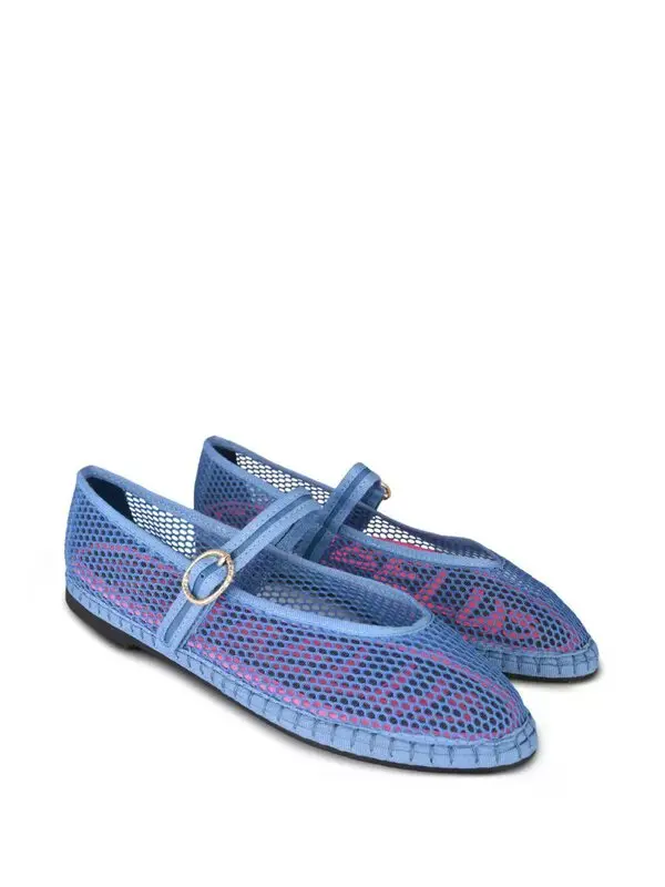 FLABELUS Isabella Mesh Ballet Flats - Blue