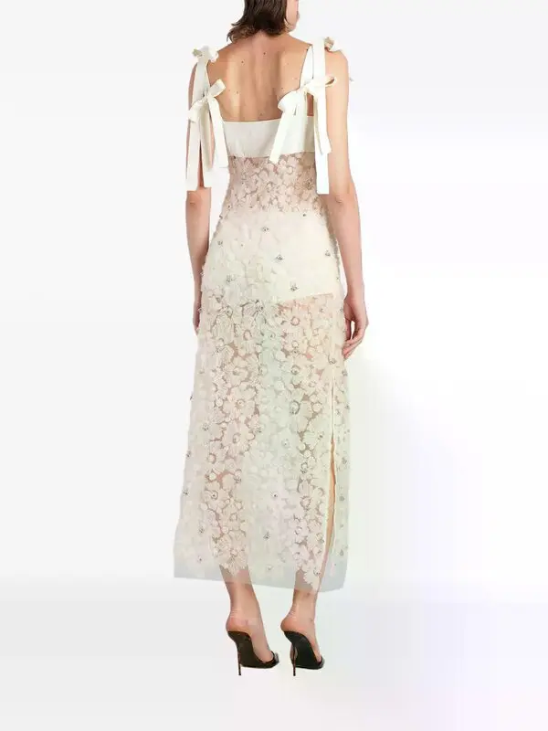 SIEDRES Tallula Floral-appliqué Bow-detail Dress