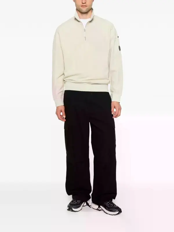 C.P. COMPANY Lens-detail Quarter-zip Sweater - Neutrals