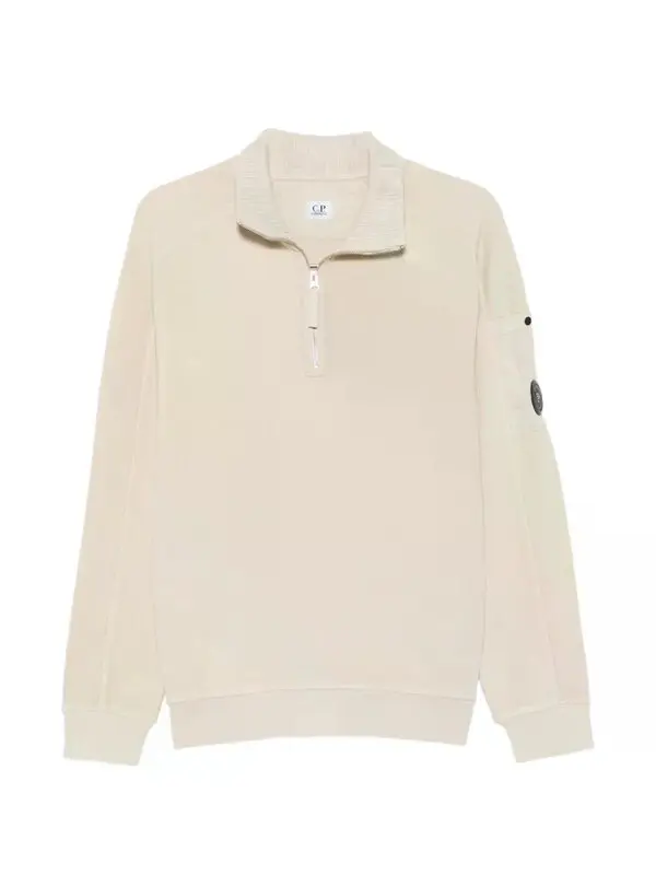 C.P. COMPANY Lens-detail Quarter-zip Sweater - Neutrals