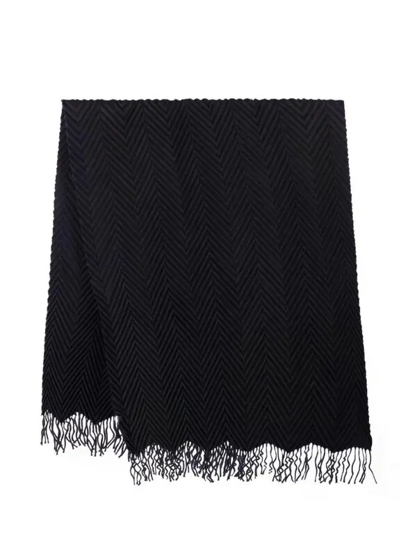 Giorgio Armani Chevron-pleated Scarf - Blue